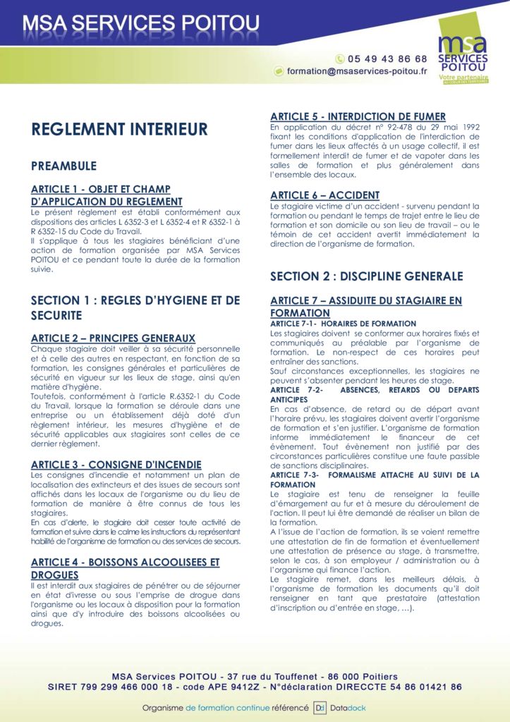 Formations professionnelles